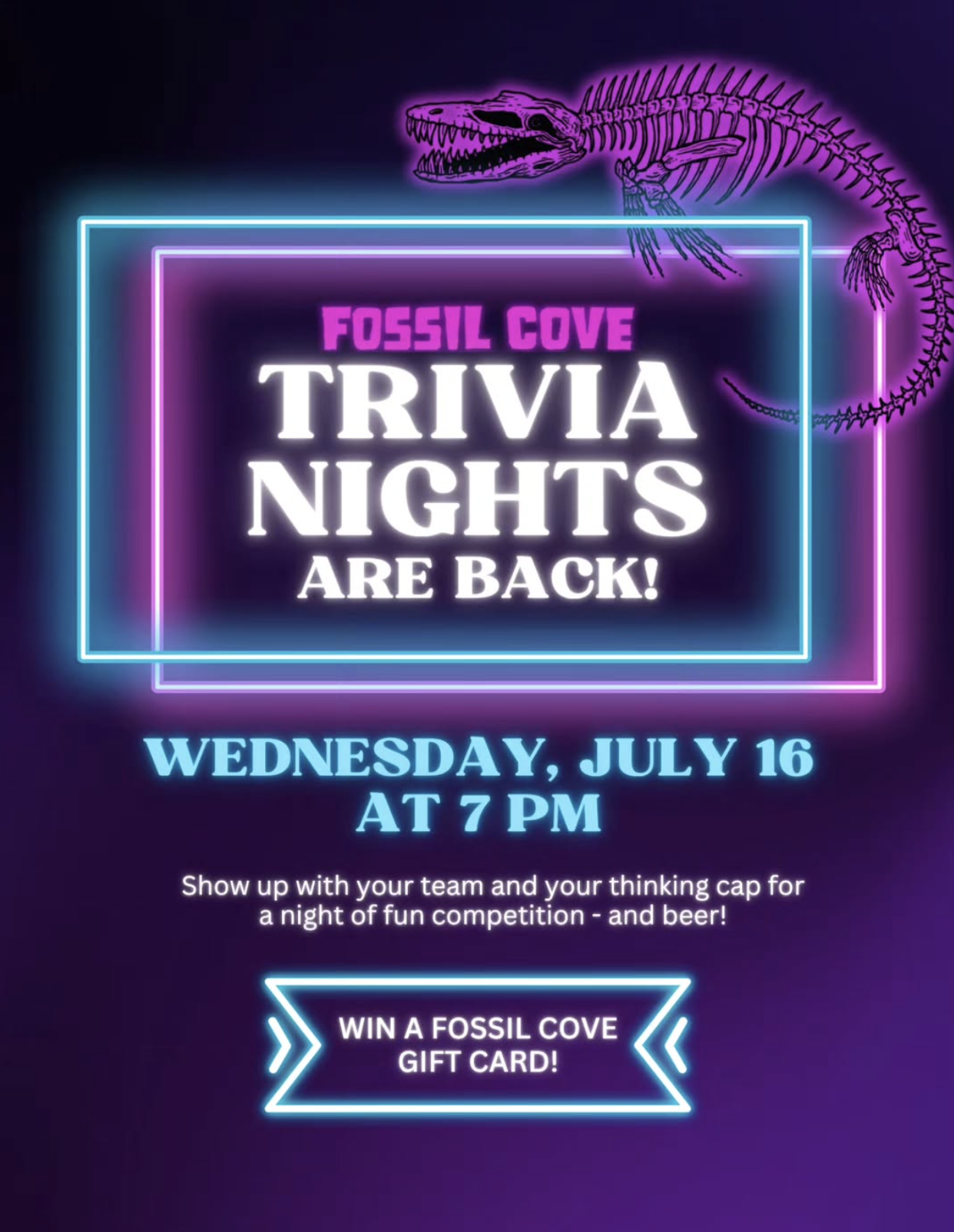 Fossil Cove Trivia Night